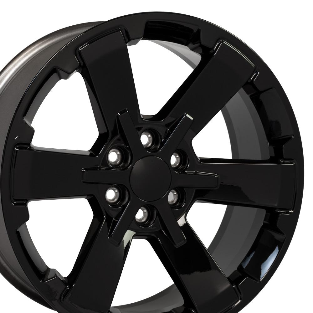 22-inch Black Rim Chevy Silverado Rally Rim CV41 22x9 Wheel – OE Wheels